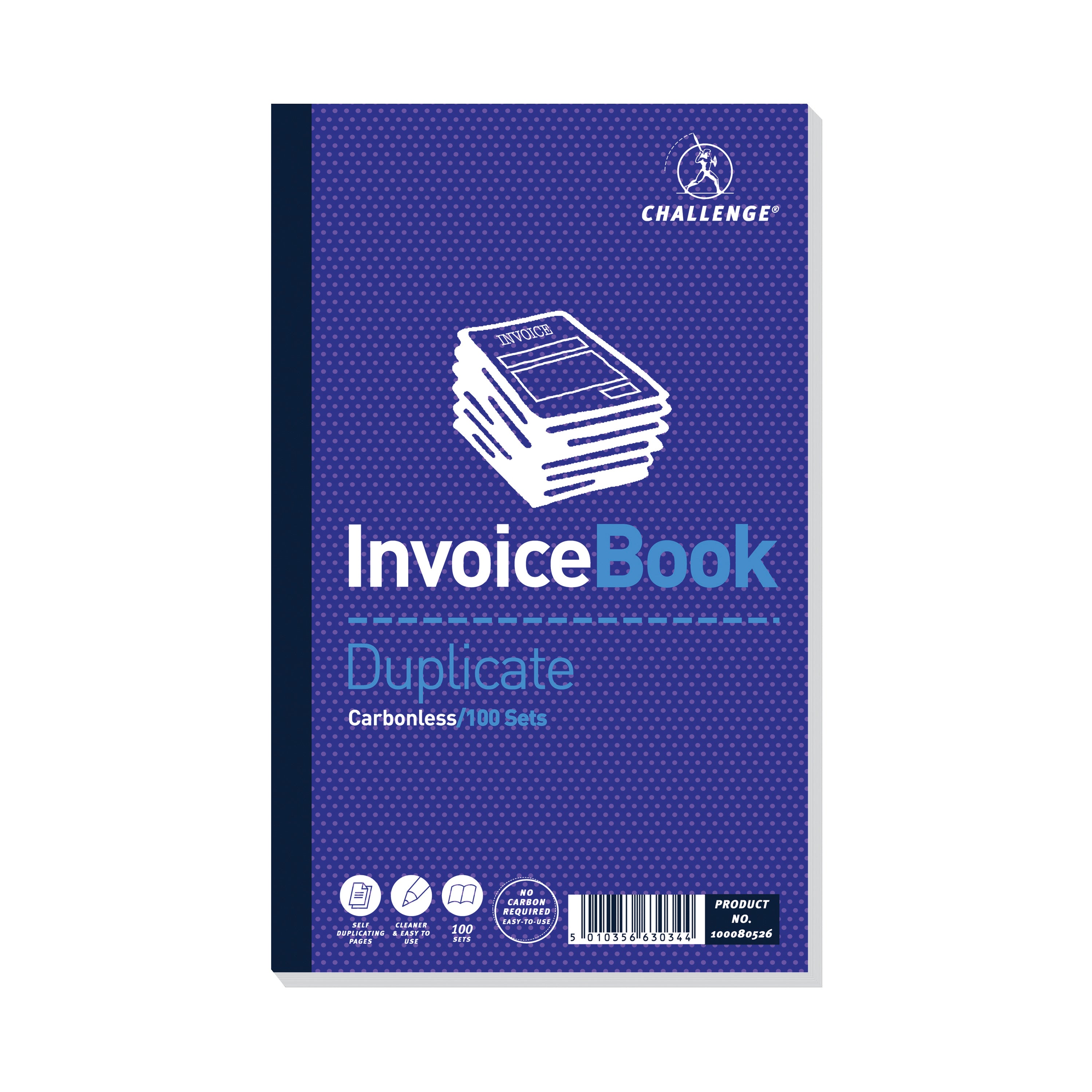 Challenge Carbonless Duplicate Invoice Book 100 Sets 210x130mm (5 Pack