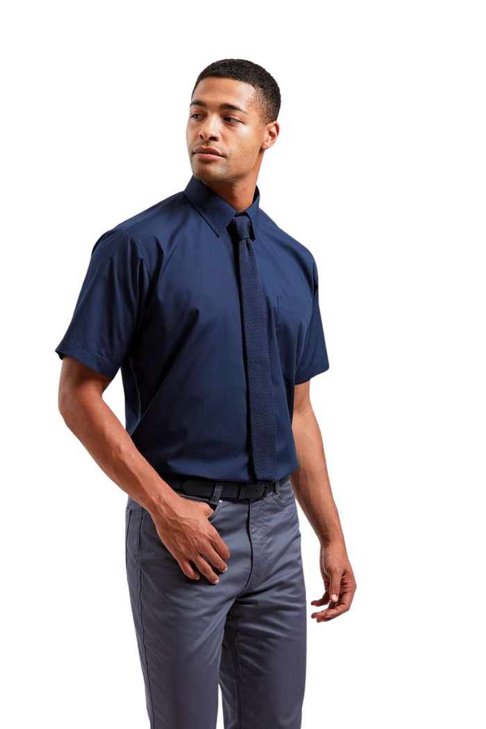 Premier Mens Short Sleeve Poplin Shirt - PR202